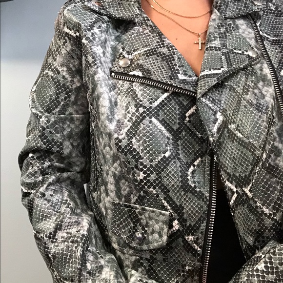 Bershka | Jackets & Coats | Snake Skin Leather Jacket | Poshmark
